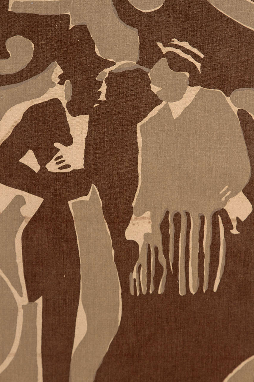 Extreme Jazz Age Mounted Stockwell Fabric, after Radio City Ruth Reeves ...