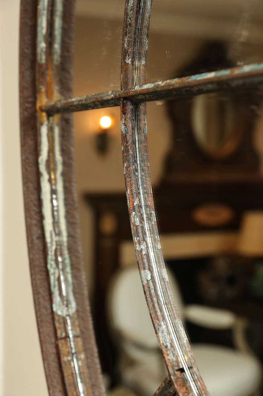 Salvaged Iron Window Mirror at 1stDibs