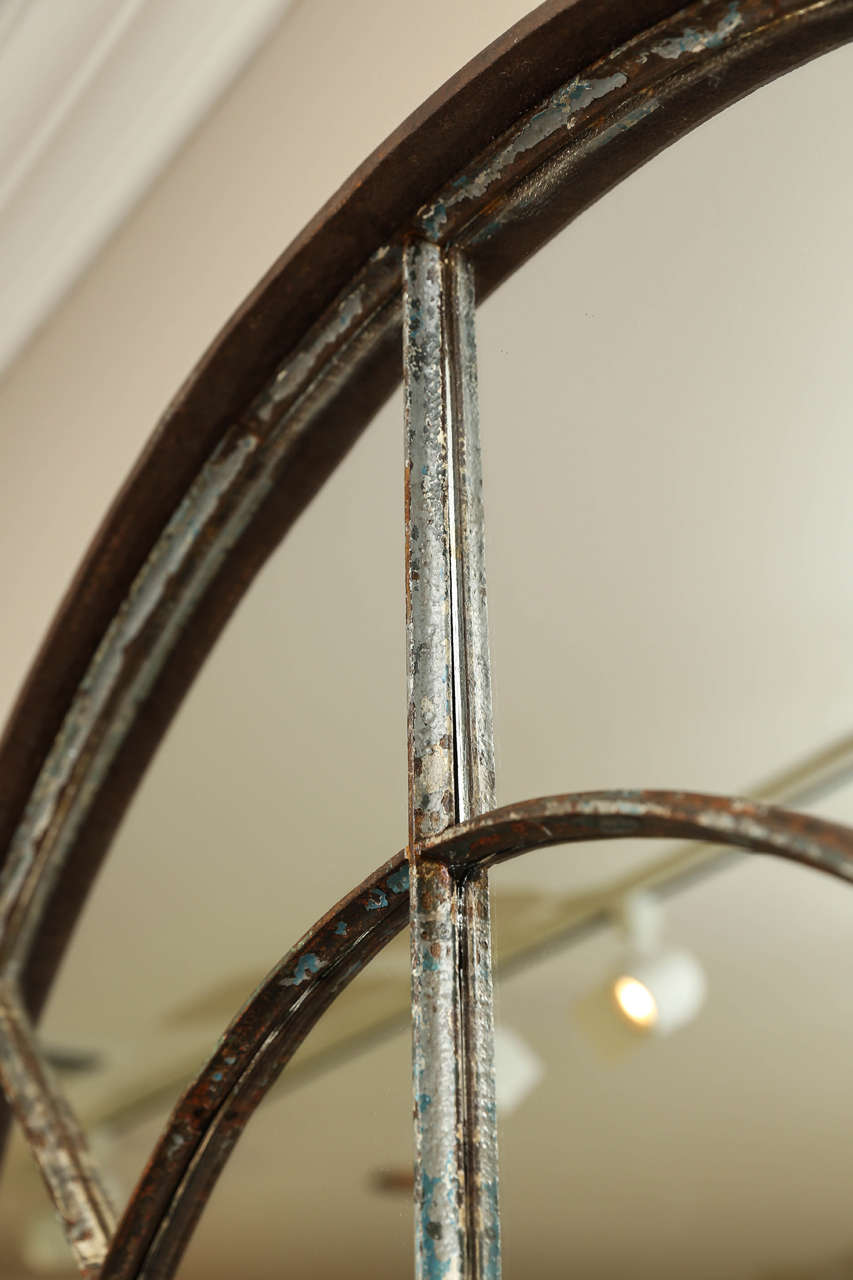 Salvaged Iron Window Mirror at 1stDibs