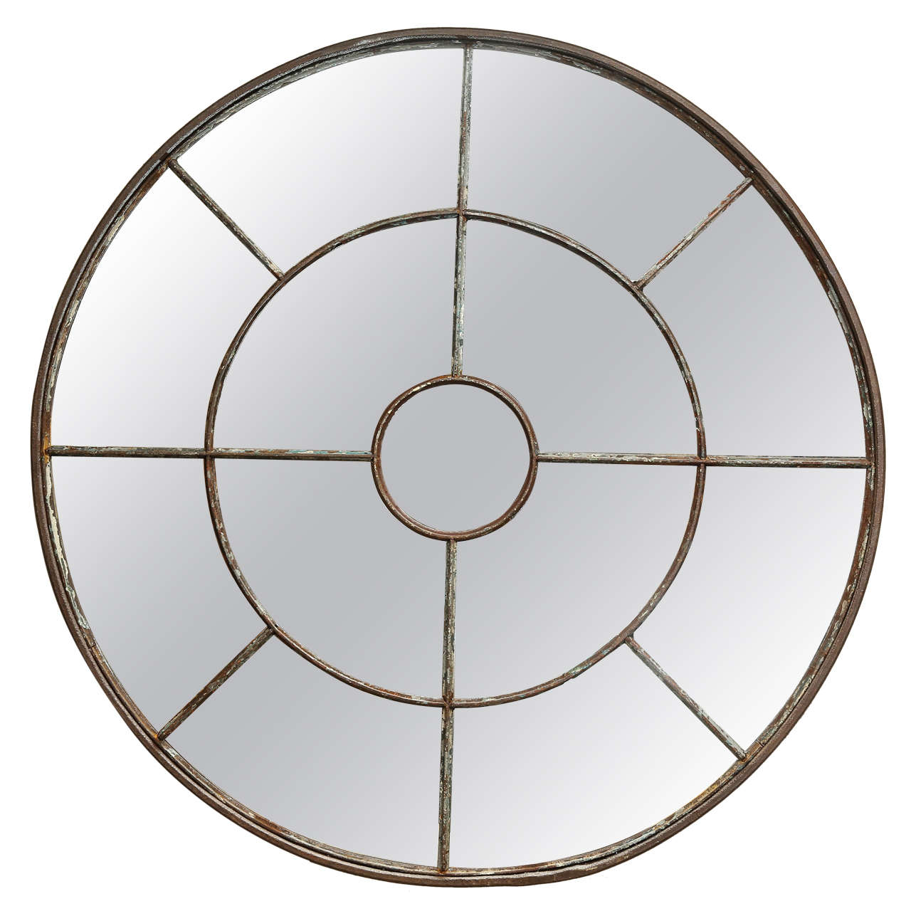 Salvaged Iron Window Mirror at 1stDibs