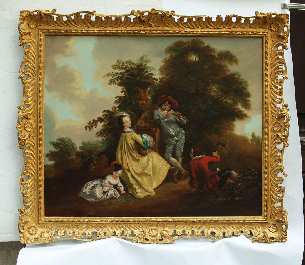 Circle of Philippe Mercier, Pastoral Scene with Music Couple in a ...