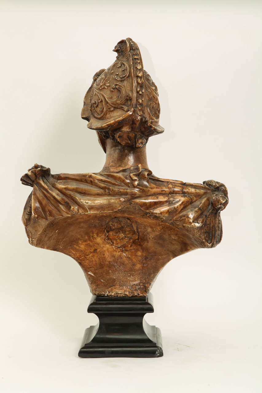 18th Century Italian alabaster bust of a Roman soldier For Sale at 1stDibs