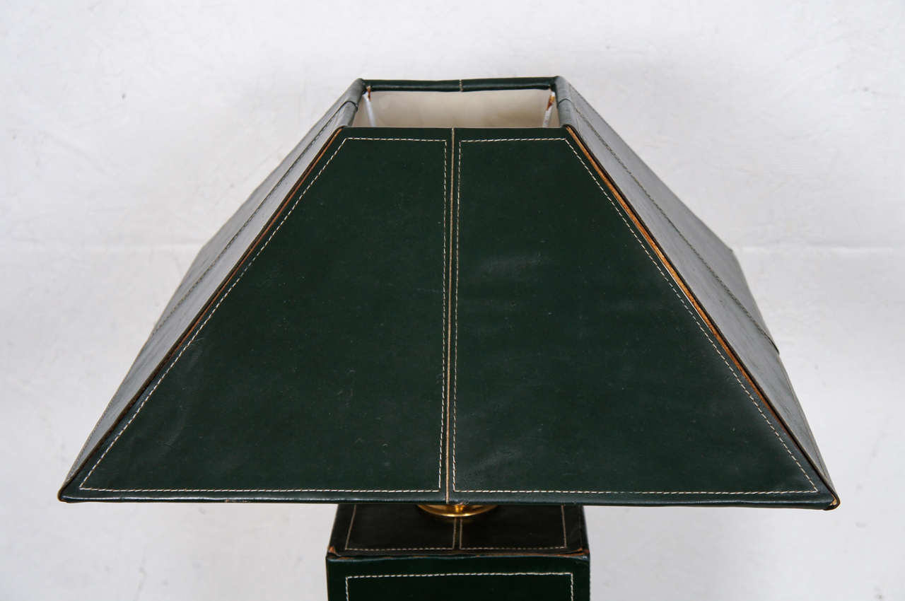 Wonderful Green Leather Lamps at 1stDibs