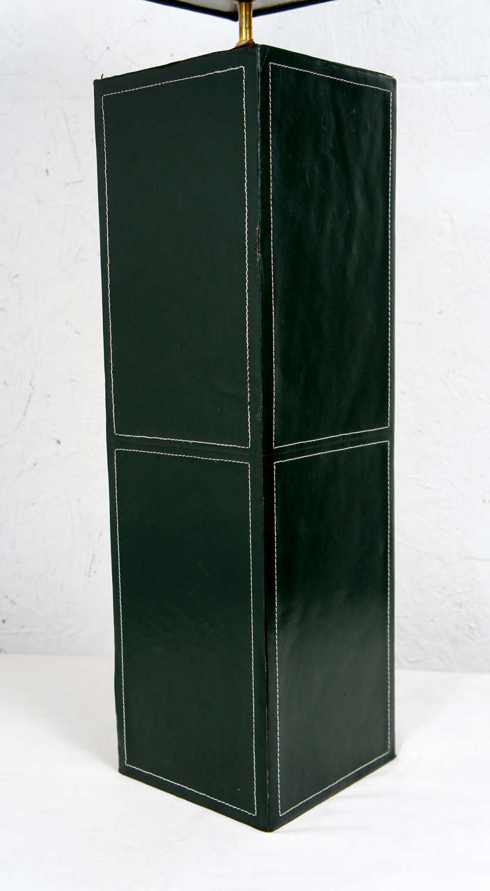 Wonderful Green Leather Lamps at 1stDibs