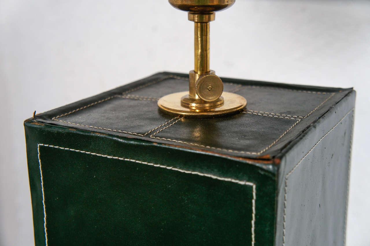 Wonderful Green Leather Lamps at 1stDibs