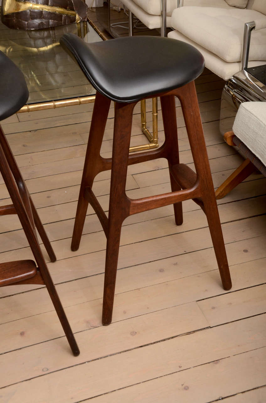 Pair of Erik Buch Bar Stools at 1stDibs