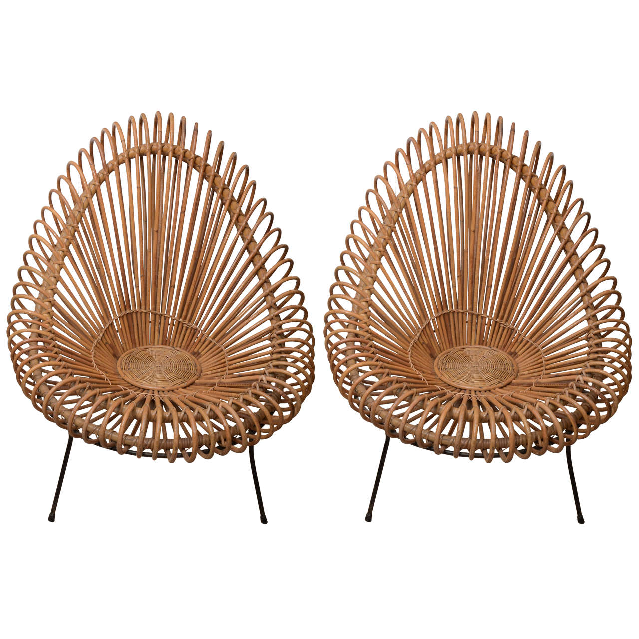 Pair of Albini Rattan Chairs at 1stDibs