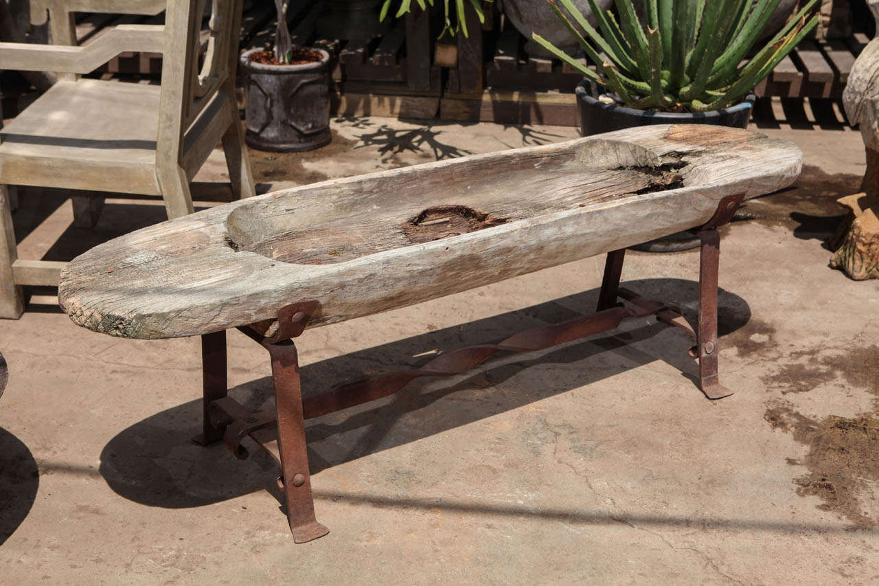 Wooden Trough on Iron Stand at 1stDibs | trough stand