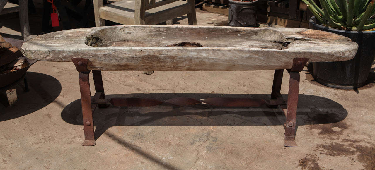 Wooden Trough on Iron Stand at 1stDibs | trough stand