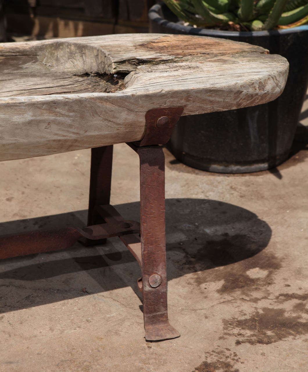 Wooden Trough on Iron Stand at 1stDibs | trough stand