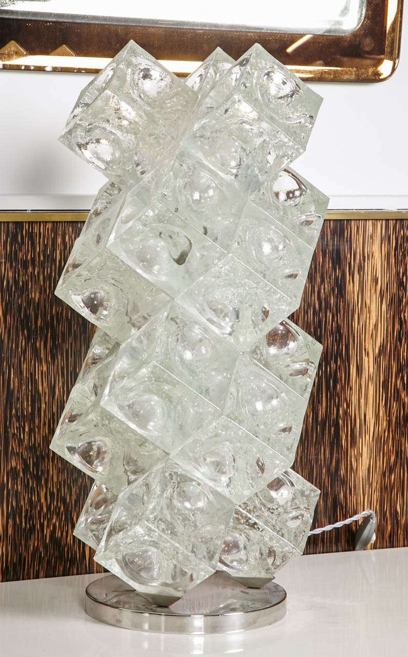 Original Ice Cube Table Lamp In The Style Of Mazzega, 1970's For Sale ...