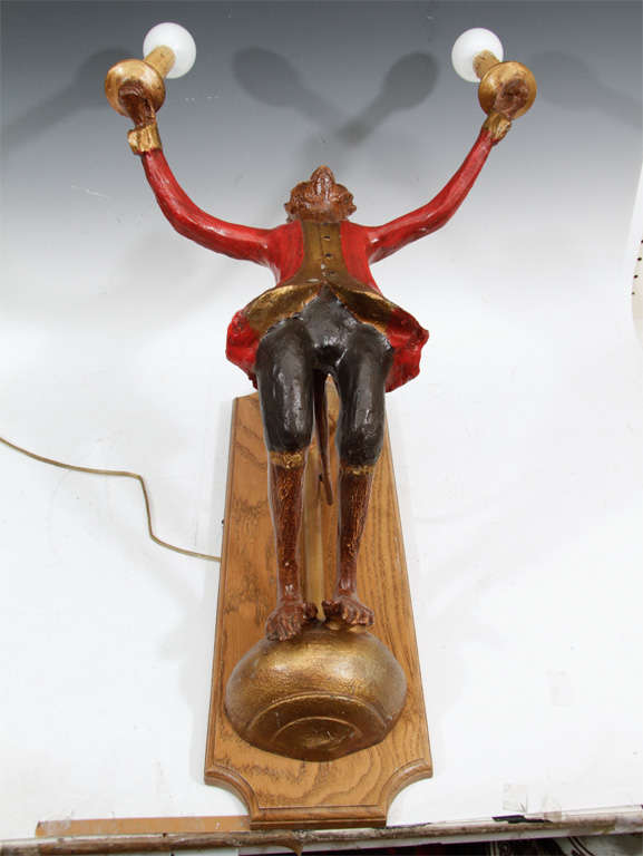 A pair of Vintage Carved and Painted Wood Monkey Sconces at 1stDibs ...