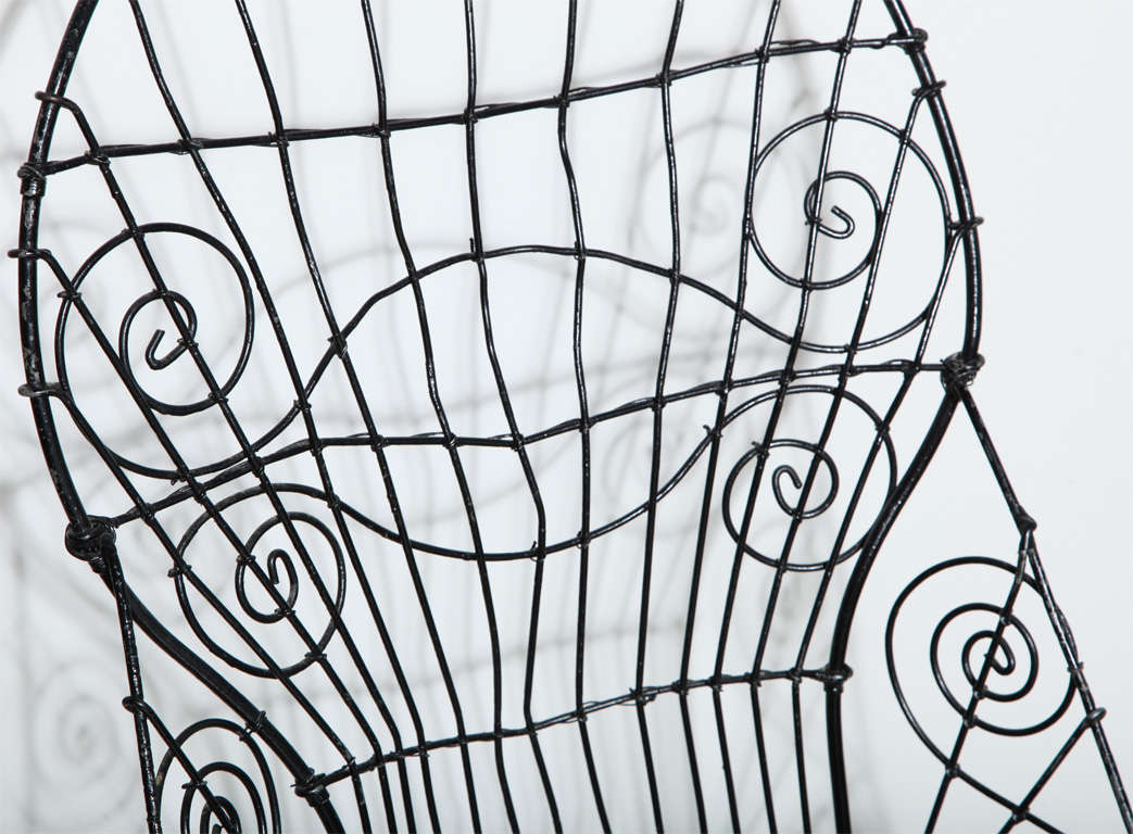 set of 4 French Victorian Wire Chairs For Sale at 1stDibs