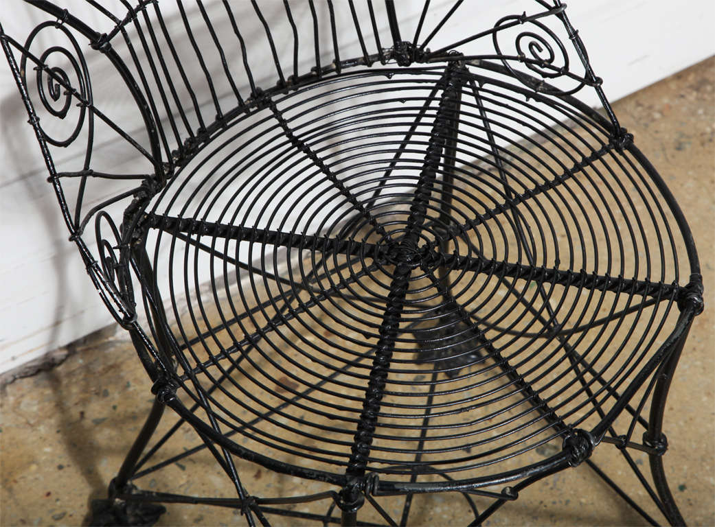 set of 4 French Victorian Wire Chairs For Sale at 1stDibs