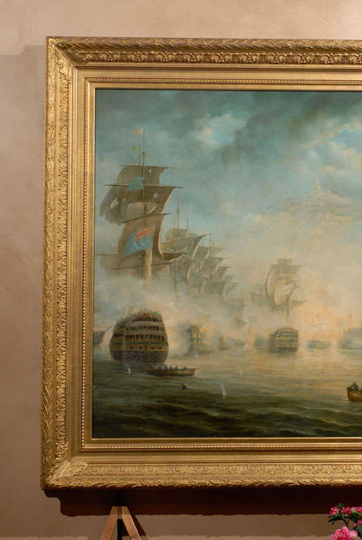 "Battleships" oil painting by William Condy at 1stDibs