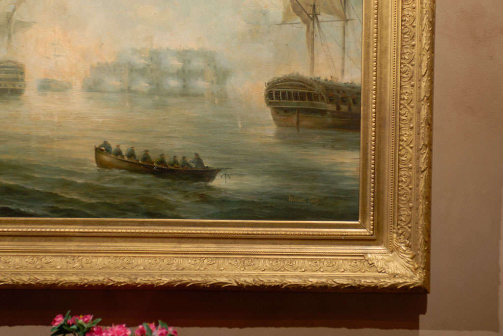 "Battleships" oil painting by William Condy at 1stDibs