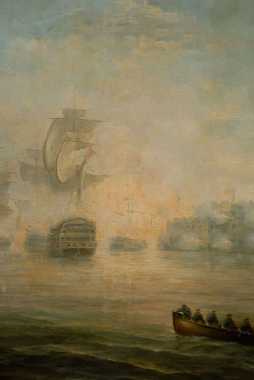 "Battleships" oil painting by William Condy at 1stDibs
