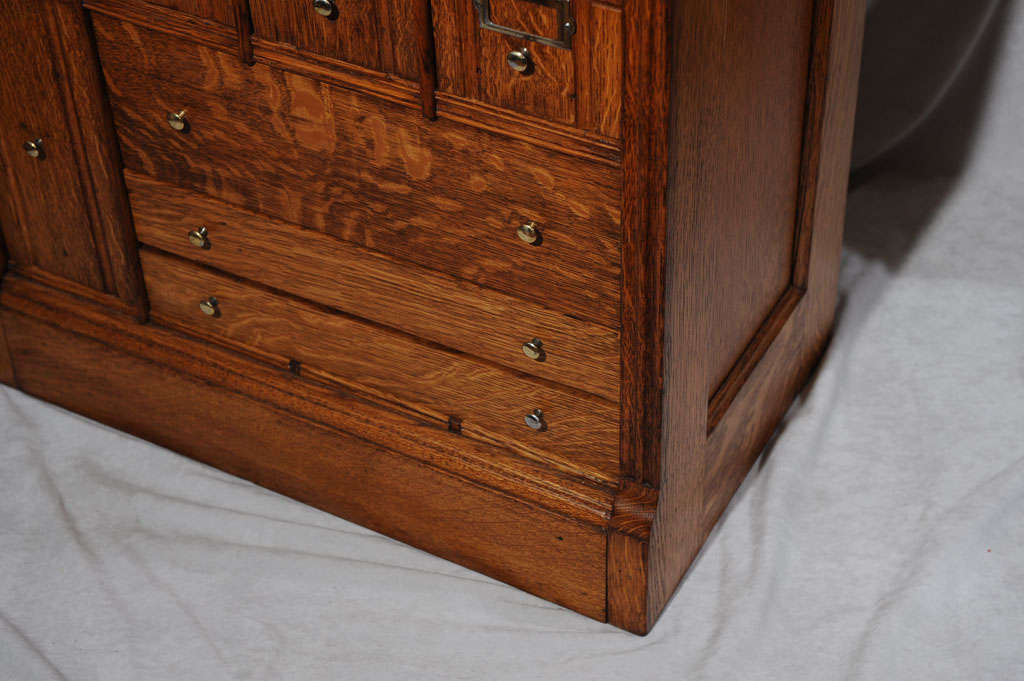 Unusual Multi Drawer Oak File Cabinet at 1stDibs
