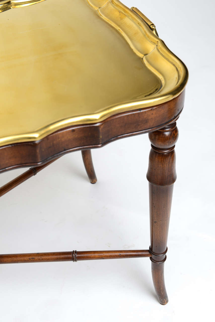 Classical Cocktail Table with Brass Tray at 1stDibs