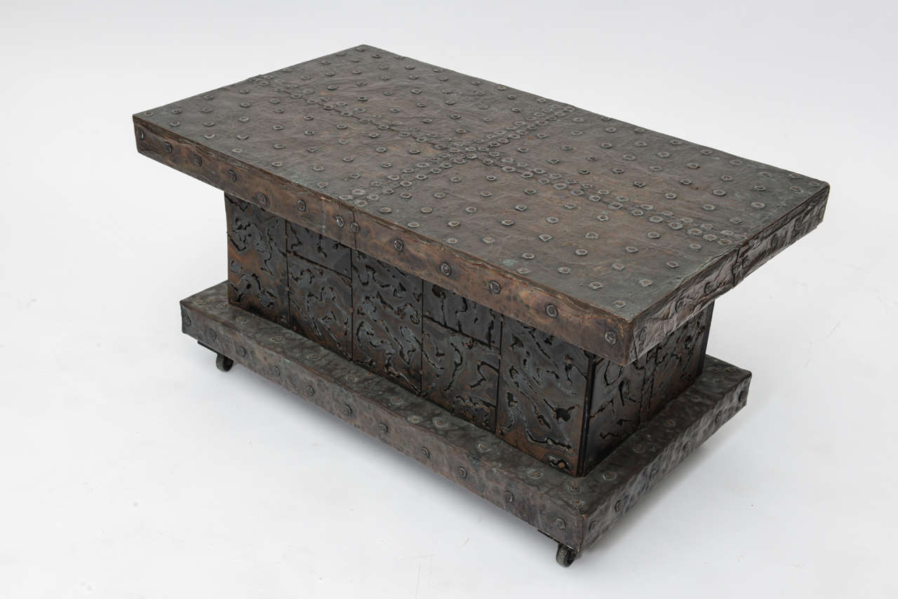 Amazing Arenson Studios Hammered and Welded Table For Sale at 1stDibs ...