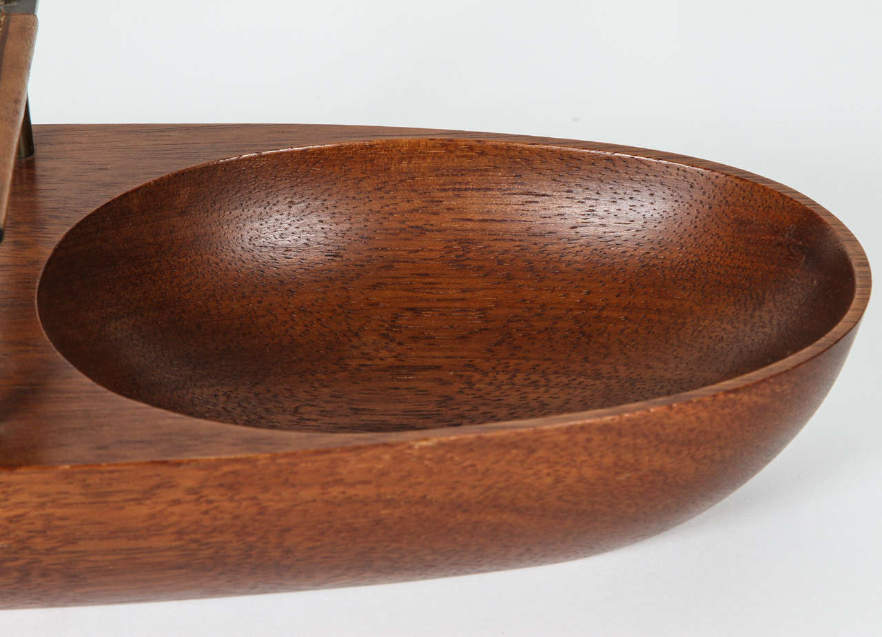 Exceptional mahogany nut bowl by Carl Auböck For Sale at 1stDibs