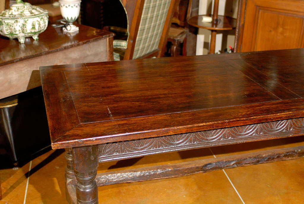 Early English Oak Refectory Table with Carved Frieze, Ca. 1690 at 1stDibs