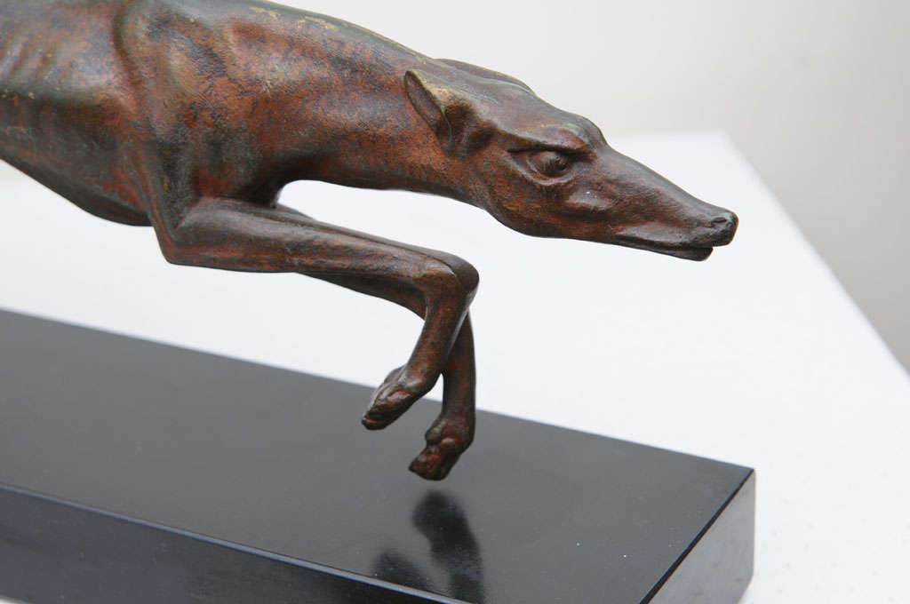 French Art Deco Bronze Sculpture "Greyhounds" by "A. Bazzony" at ...