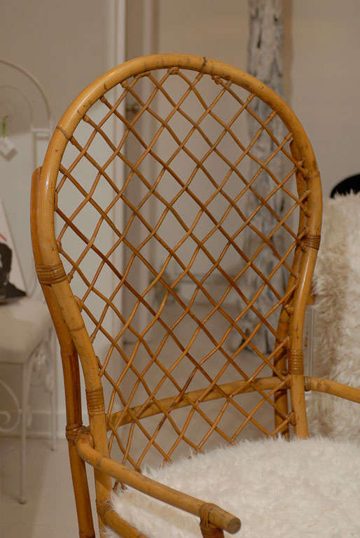 High Back Rattan Arm Chairs at 1stDibs