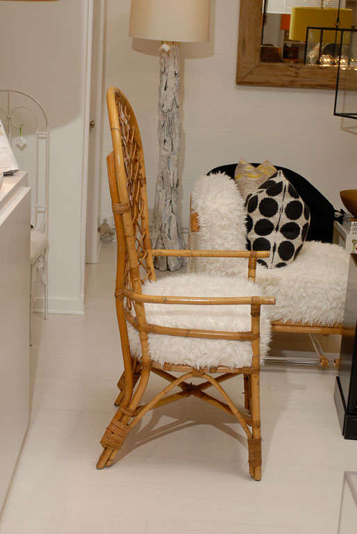 High Back Rattan Arm Chairs at 1stDibs