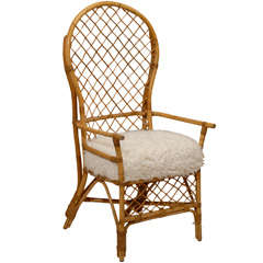 High Back Rattan Arm Chairs at 1stDibs