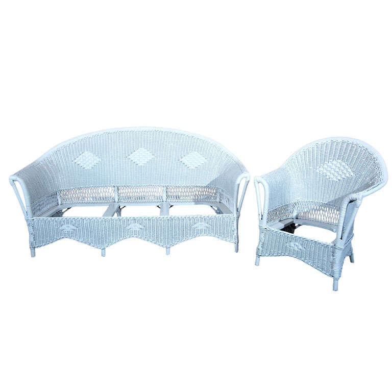Wicker Sofa and Chair Set For Sale at 1stDibs | wicker sofa and chair set