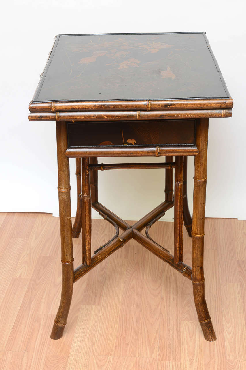 Rare 19th Century English Bamboo Game Table at 1stDibs