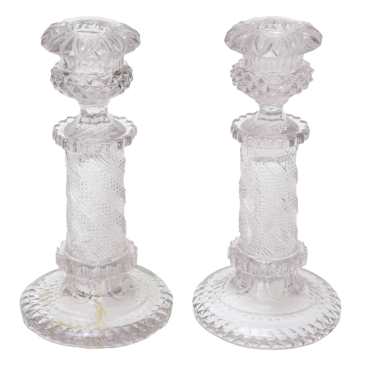 Orrefors "Residence" Leaded Crystal Spiraled Candlesticks Made in ...