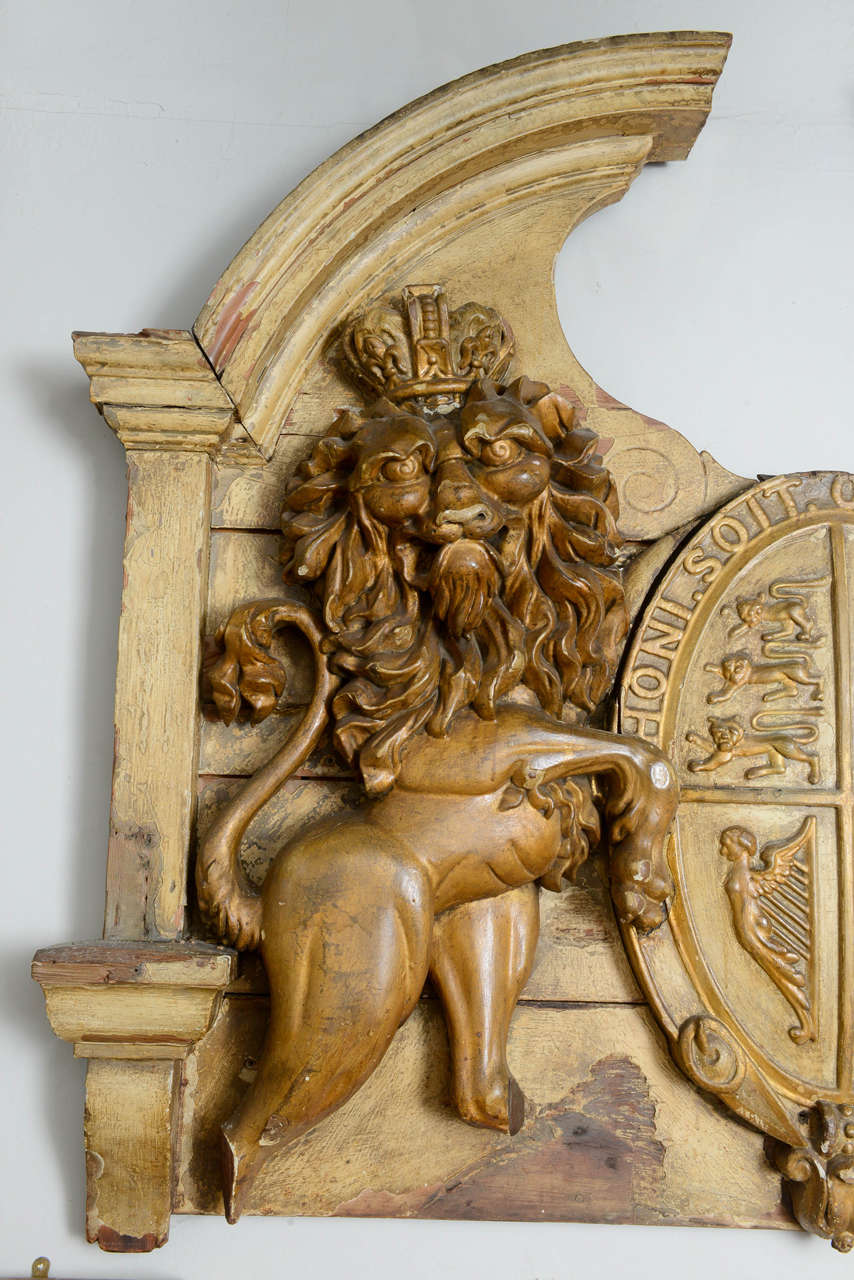 Large English 19th Century Armorial Coat of Arms For Sale at 1stDibs ...