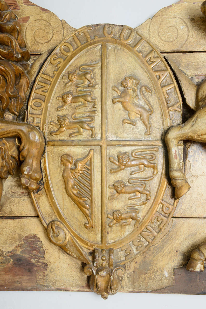 Large English 19th Century Armorial Coat of Arms For Sale at 1stDibs ...