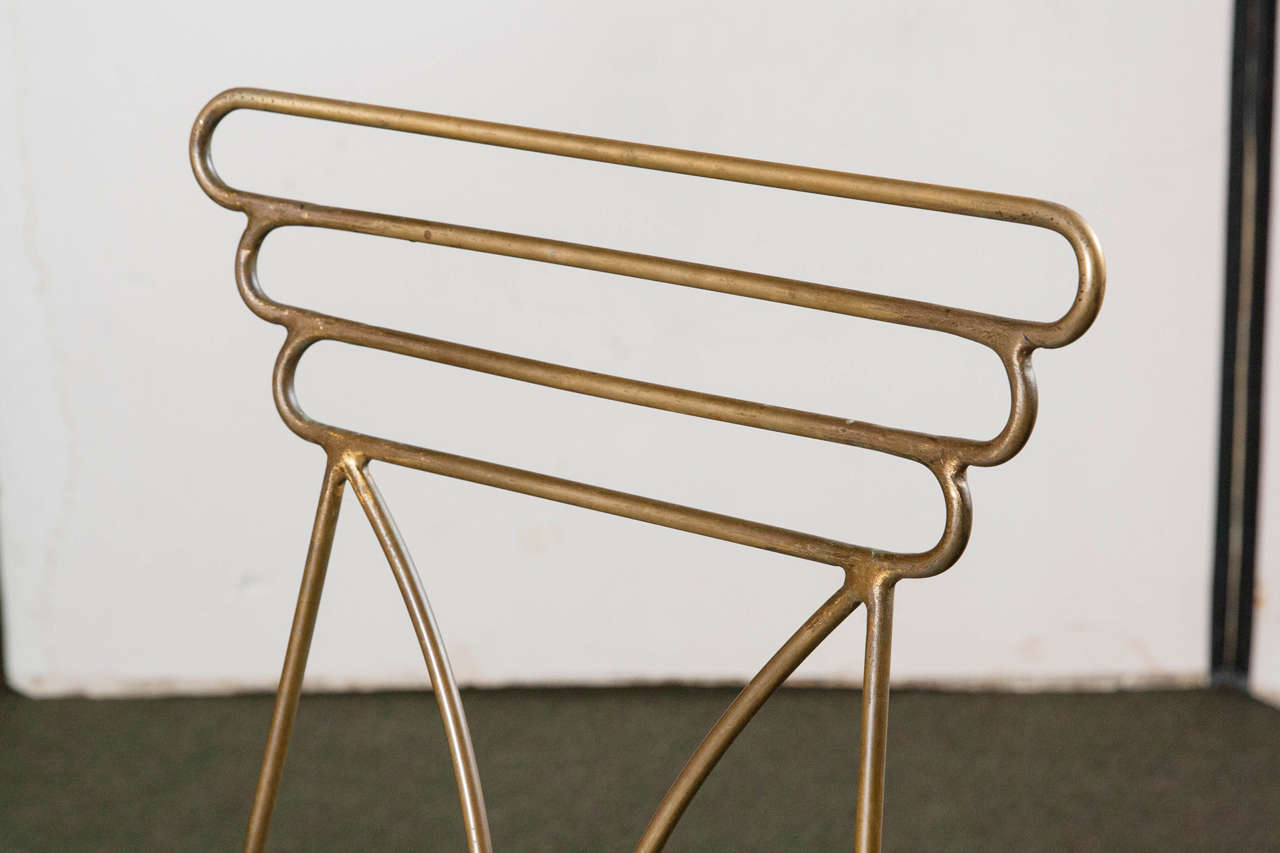 Set of Four French Bronze Chairs at 1stDibs