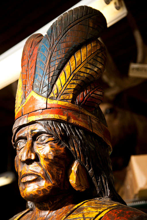 Full Scale Hand Carved Cigar Store Indian Statue at 1stDibs | cigar ...