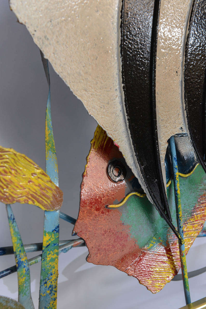 Tropical Fish in Aquarium, Metal Wall Sculpture, Signed C. Jere at ...