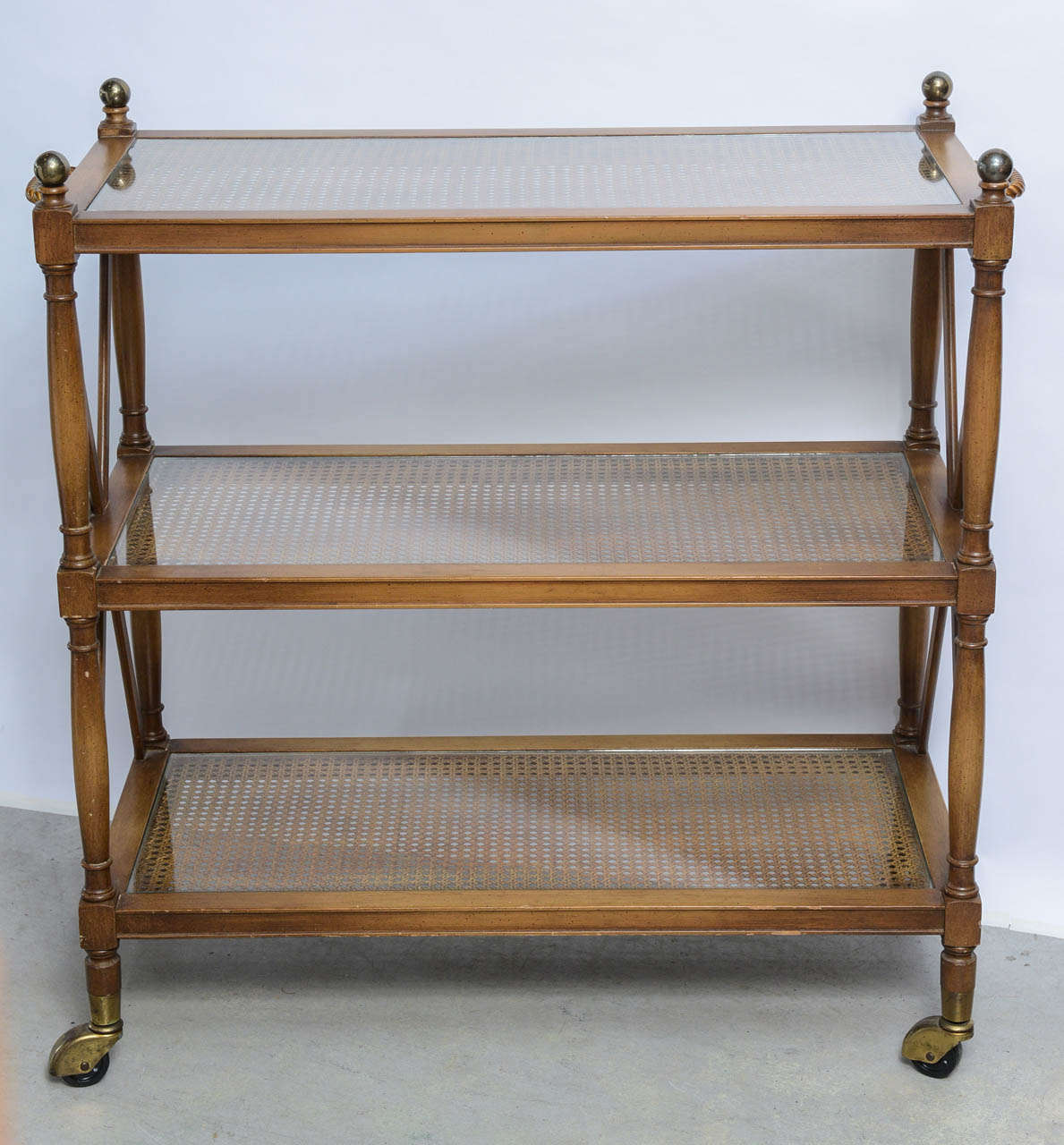Neoclassical Style Three-Tiered Bar Cart at 1stDibs