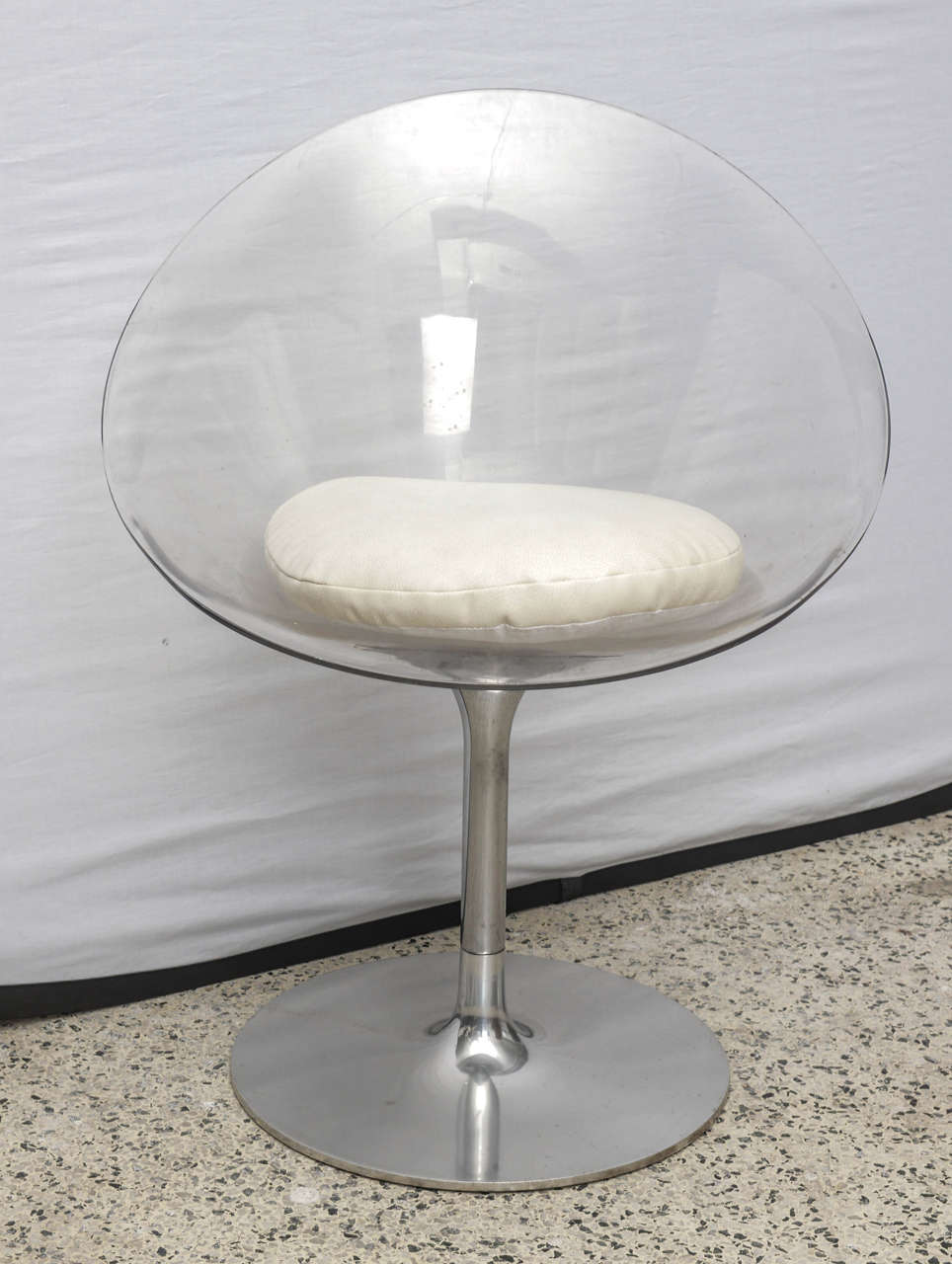 Pair of Philippe Starck of Lucite and Chrome by Kartell Eros Swivel ...