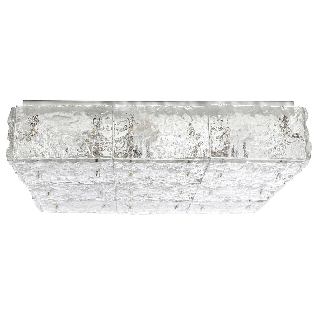 Kalmar Large Square Ice Glass Ceiling Fixture at 1stDibs