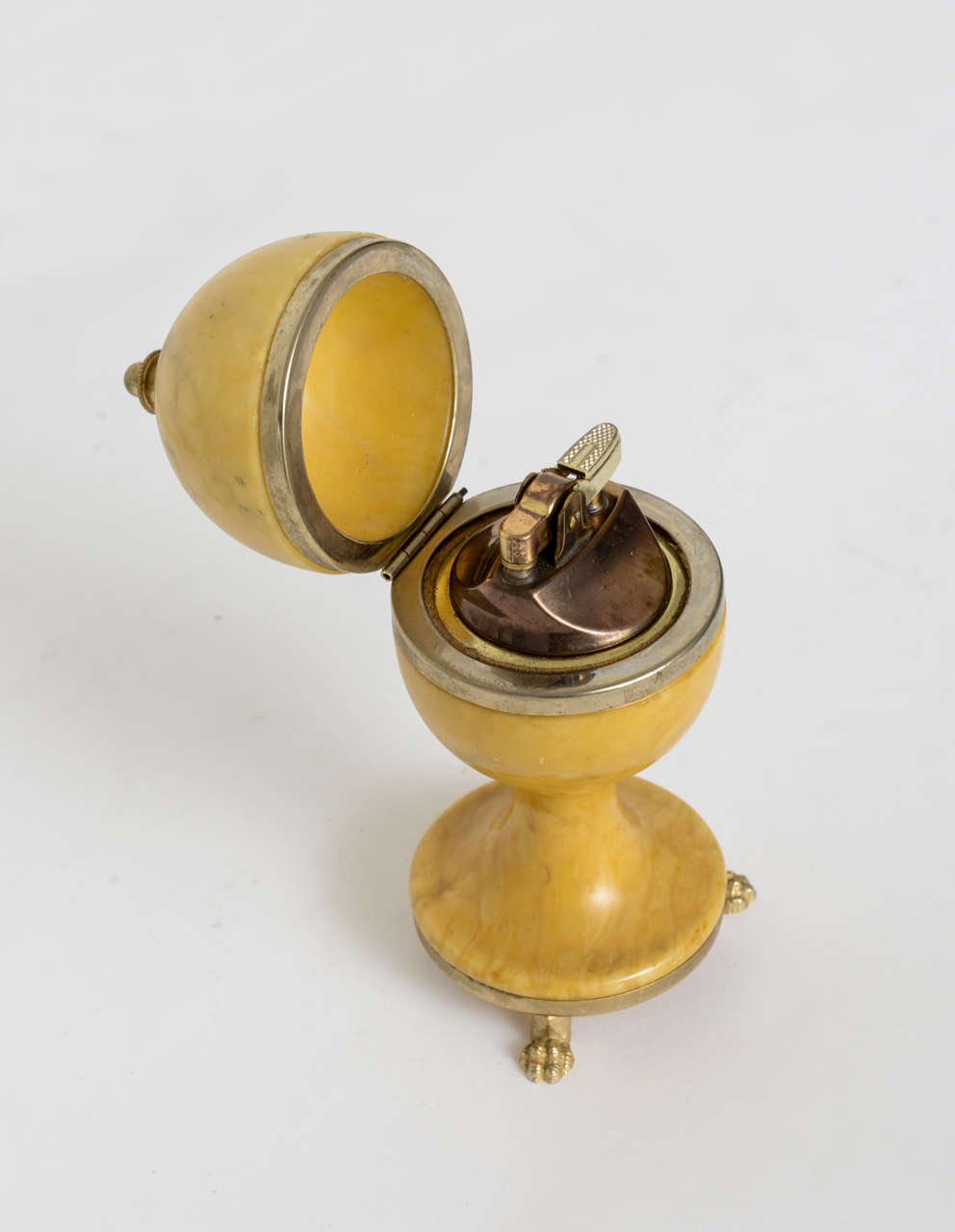 Stone Tabletop Lions Foot Flip Top Lighter at 1stDibs