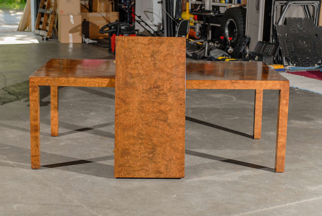 Midcentury Burl Wood Dining Table with Leaf at 1stDibs | cb2 burlwood ...