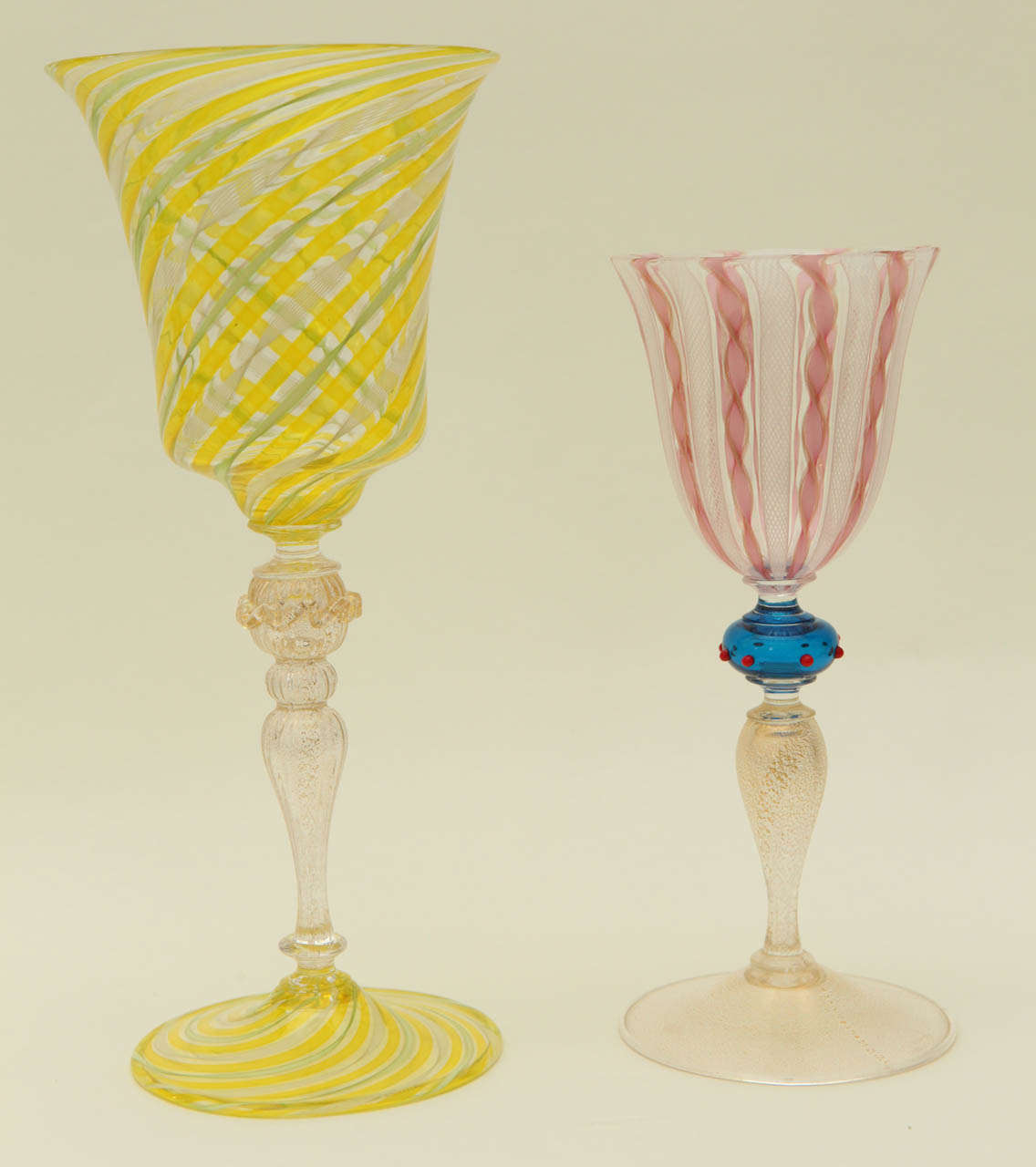 Collection of Seven Venetian Glass Goblets at 1stDibs