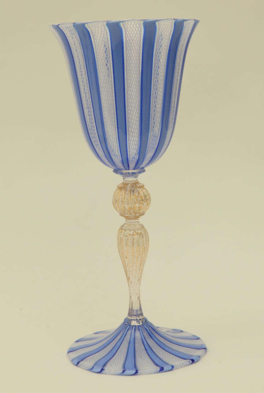 Collection of Seven Venetian Glass Goblets at 1stDibs