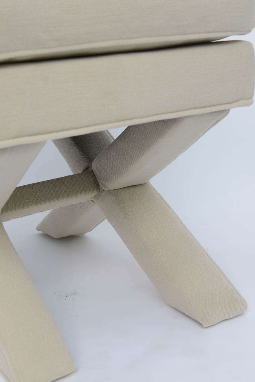 Billy Baldwin Style Upholstered X-Bench at 1stDibs | x bench stool ...