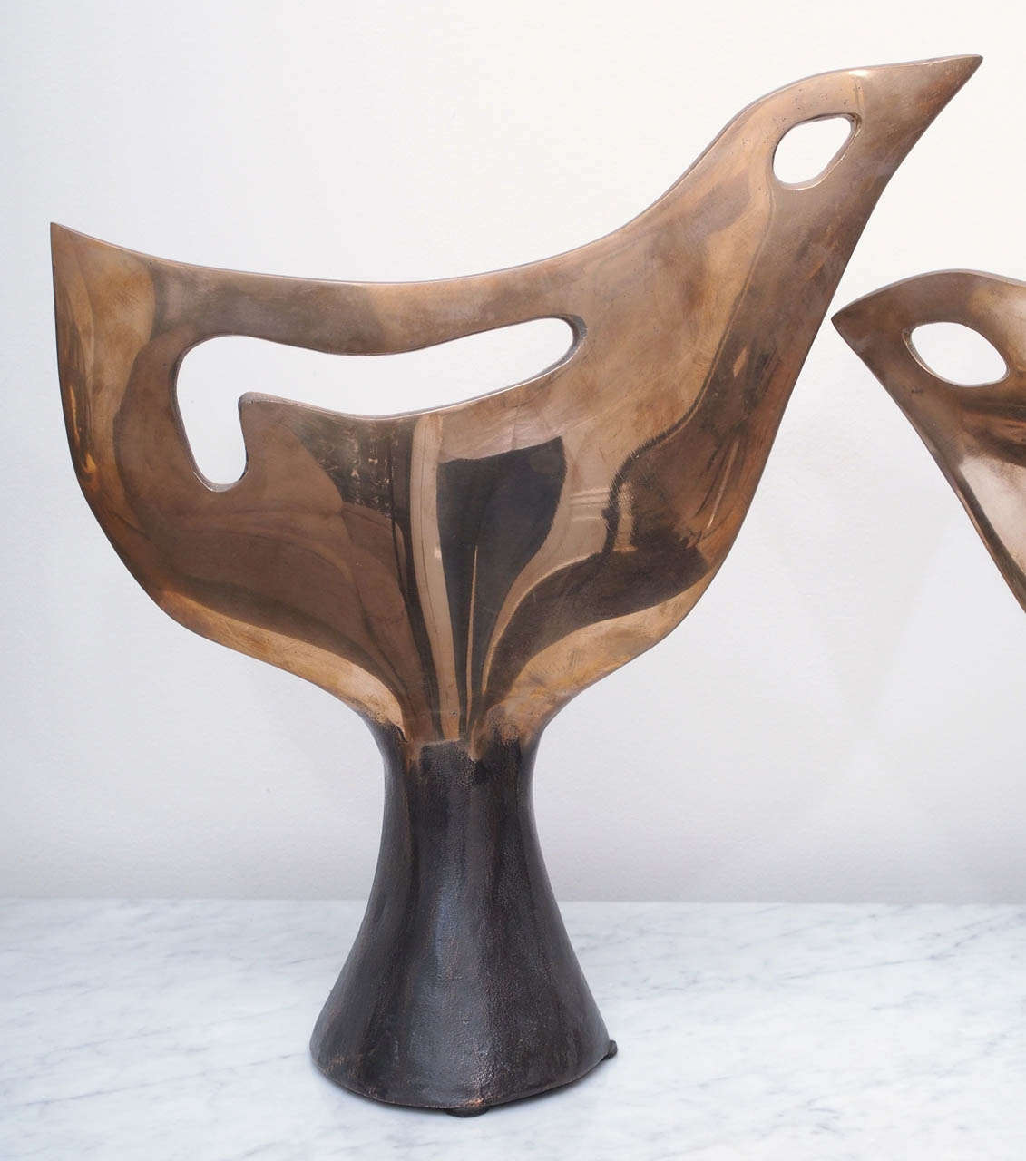 Two Extraordinary Bronze Lamps by Leon Calderi For Sale at 1stDibs