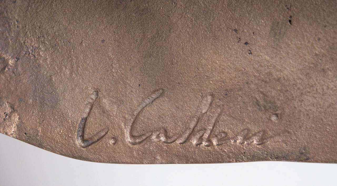 Two Extraordinary Bronze Lamps by Leon Calderi For Sale at 1stDibs