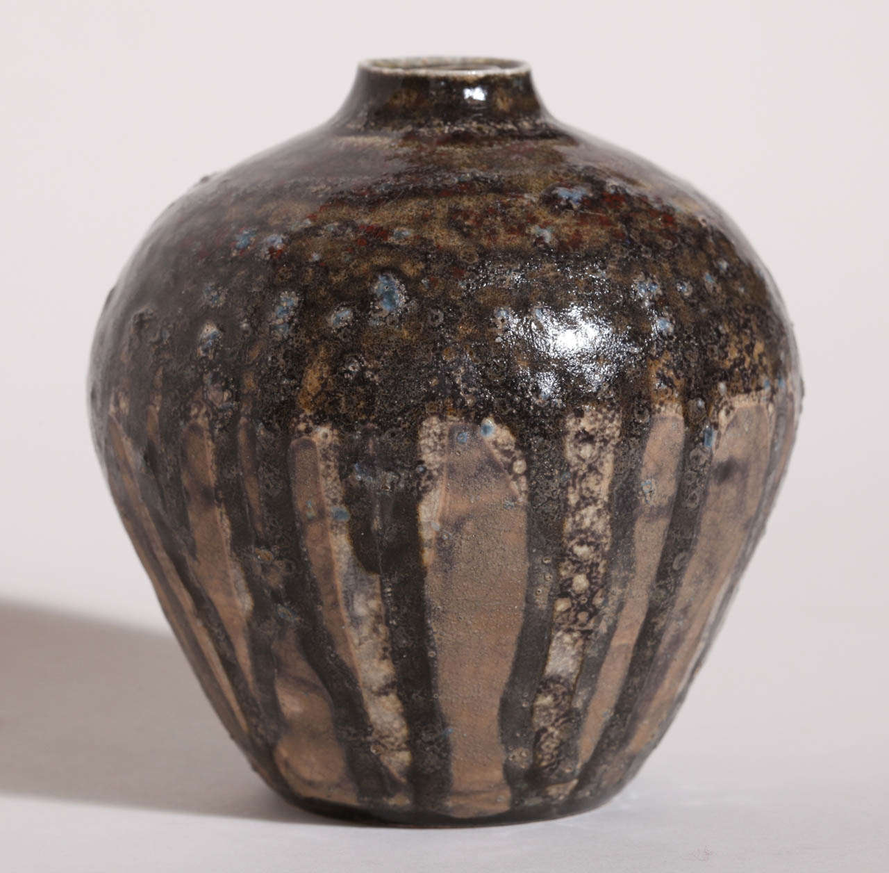 Henri Simmen French Art Deco Small Stoneware Vase For Sale at 1stDibs
