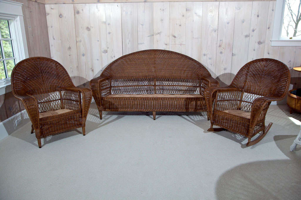 Antique Ficks Reed Wicker Set at 1stDibs | ficks reed wicker furniture